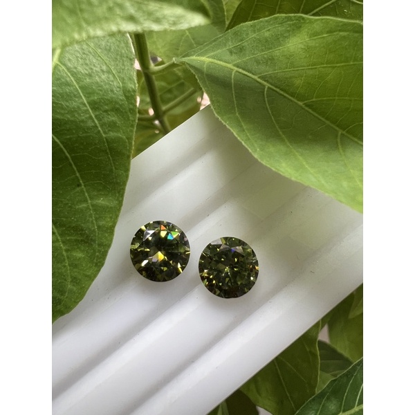 CZ round olive green 10mm(2pcs) | Shopee Thailand