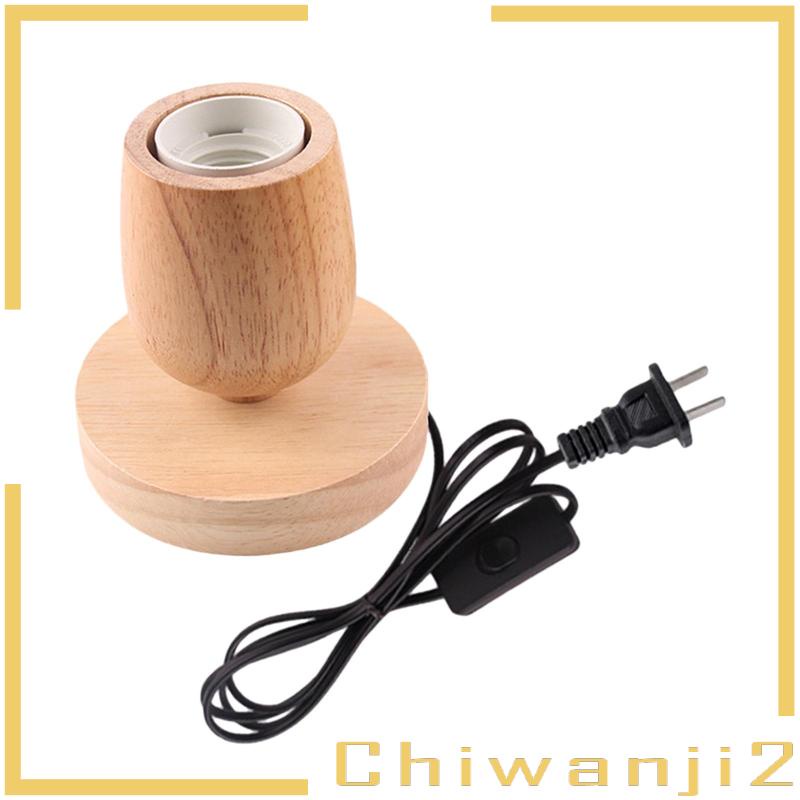 E27 Wood Base Table Lamp Bulb Socket Holder Decor Night Light | Shopee ...