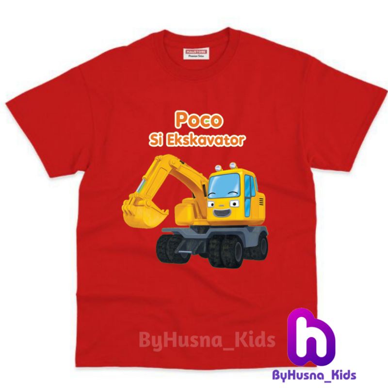 เสื้อยืดเด็ก POCO SI Excavator TAYO THE LITTLE BUS วัสดุพรีเมี่ยม ...