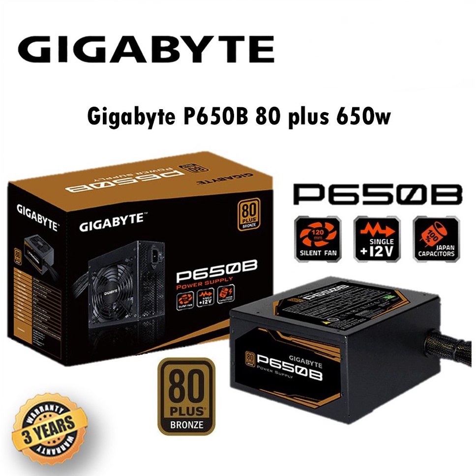 POWER SUPPLY (อุปกรณ์จ่ายไฟ) GIGABYTE P550B / P650B 650W (80 Plus ...