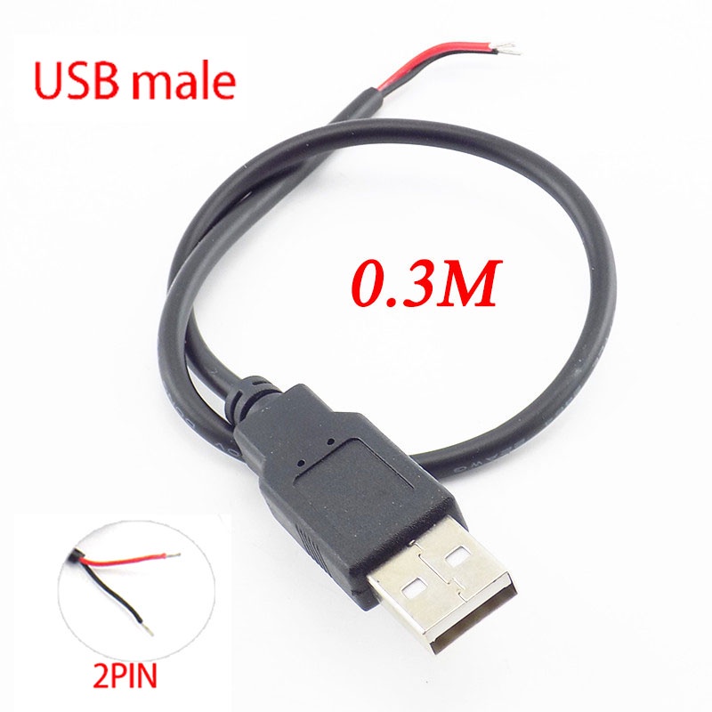 สายเคเบิลเชื่อมต่อพาวเวอร์ซัพพลาย 2-pin 4-pin Micro USB 2.0 Type-C AUX ...