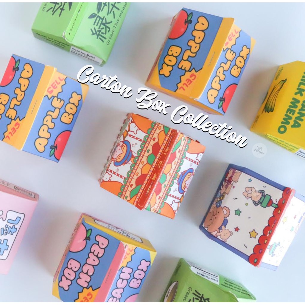 ☻︎Cute Carton box Collection ☻︎ กระดาษโน๊ตกล่องนมและกล่องน้ำผลไม้ สุด ...