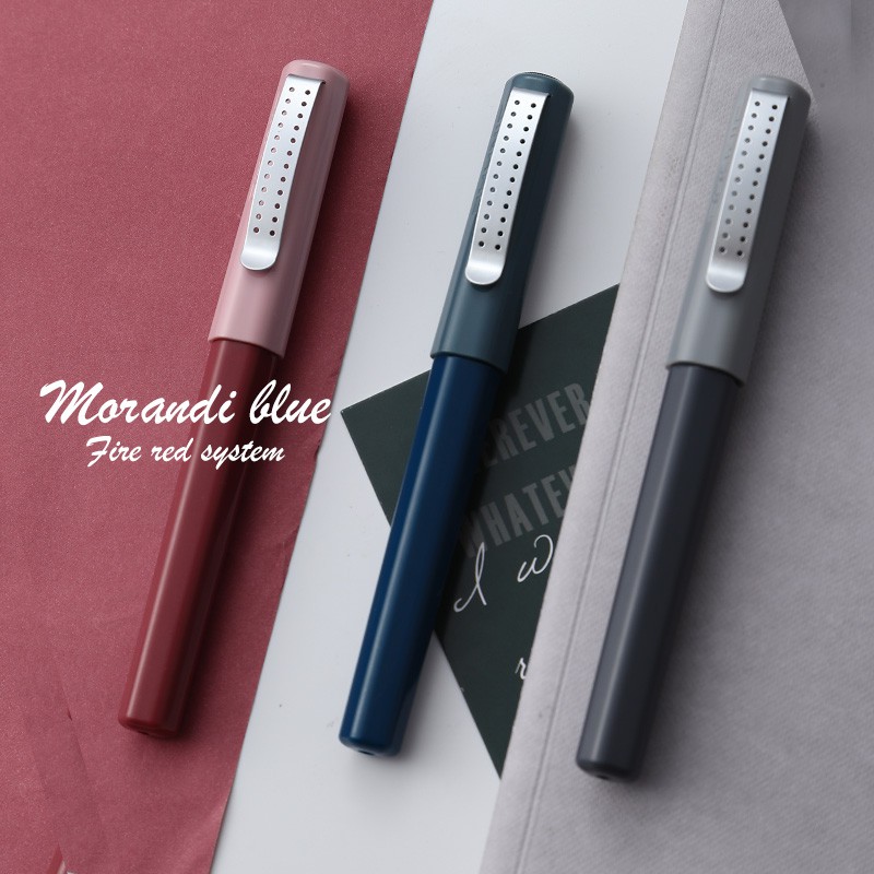 Jinhao Morandi Blue Fountain ปากกา Vintage สี 0.38 มม.EF Tip Fine การ ...
