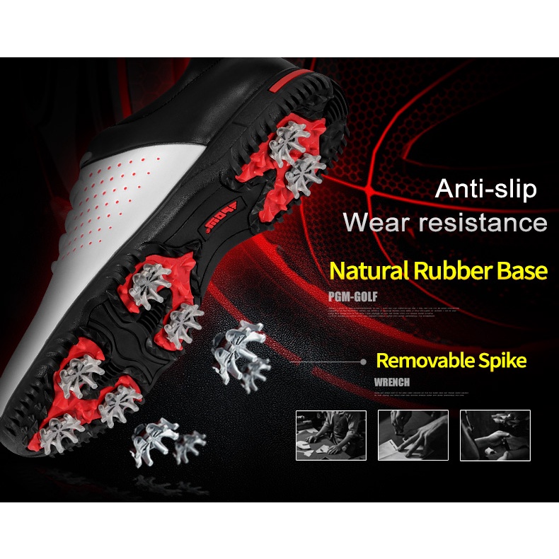 Pgm คุณภาพสูง ไมโครไฟเบอร์ หนัง กันน้ํา ผู้ชาย กอล์ฟ กีฬา รองเท้าเทรน ...