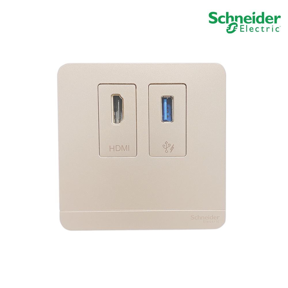 Schneider Data socket, HDMI + USB, Wine Gold รุ่น AvatarOn E รหัส ...