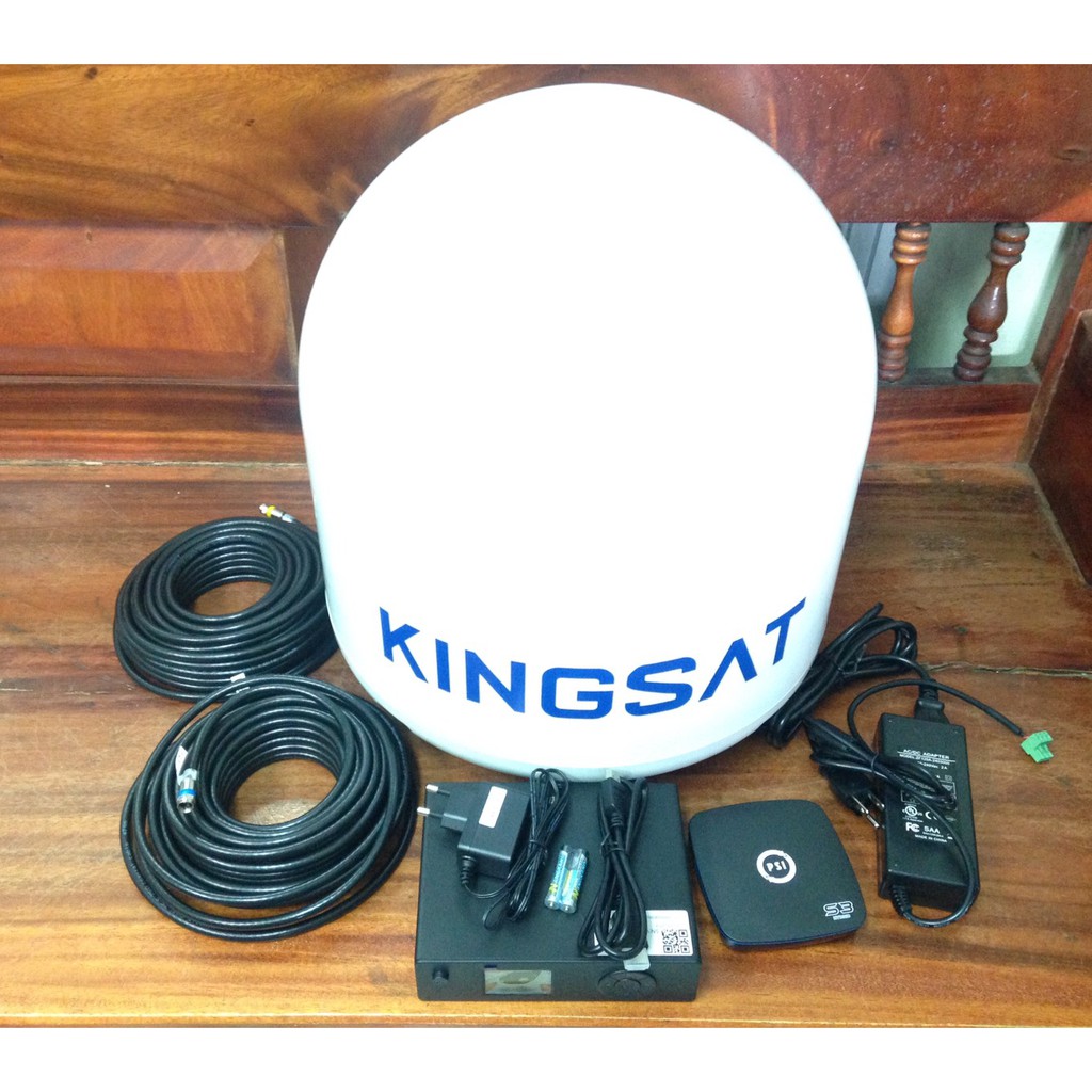 หัวรับสัญญาณ ทีวีดาวเทียม พร้อมอุปกรณ์ครบชุด รวมกล่องPSI 1ชุด KINGSAT Satellite TV Antenna ...