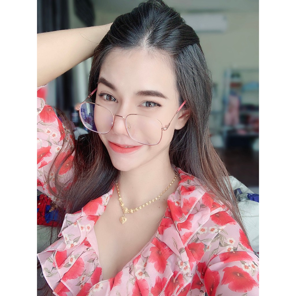 แว่นเปลี่ยนสี Auto Square glasses_by_dear แว่นสายตาสั้น สีพิ้งค์โกลด์ ...