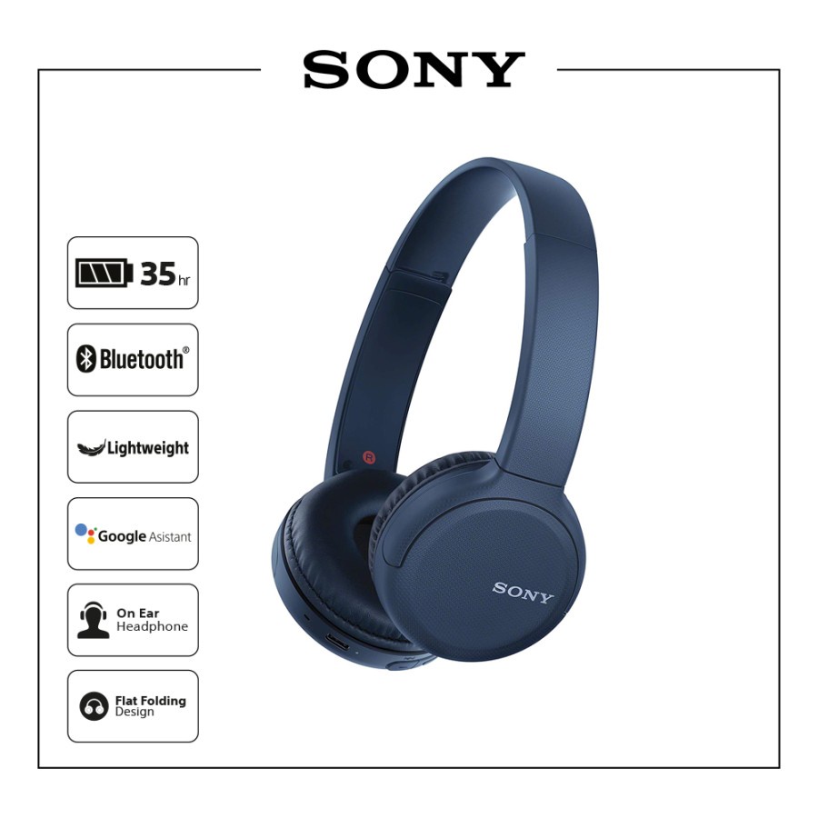 Sony WH-CH510 หูฟังบลูทูธไร้สาย CH510 CH-510 สีฟ้า | Shopee Thailand