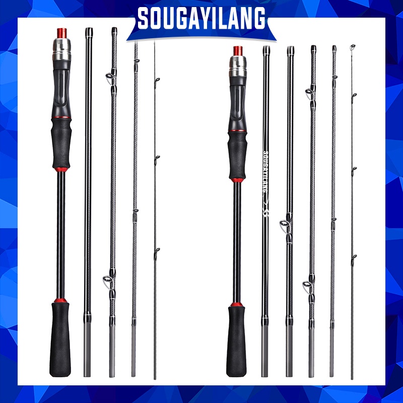 Sougayilang 5/6 ส่วน Spinning/Casting Fishing Rod พร้อมด้ามจับ EVA และ Carbon Body แบบพกพา Rod ...