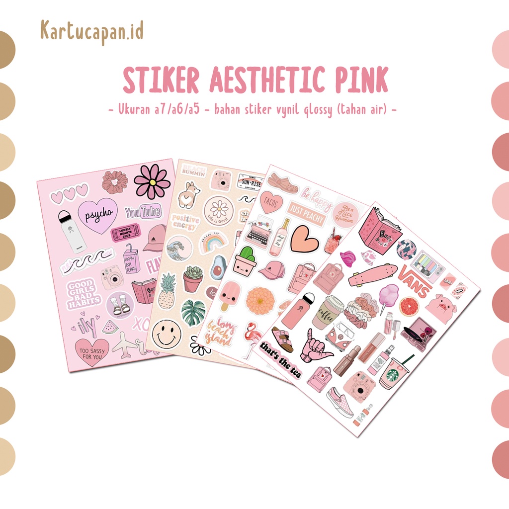 (HNR)EsteTIC Sticker / PINK AESTHETIC STICKER / HP CASE STICKER ...