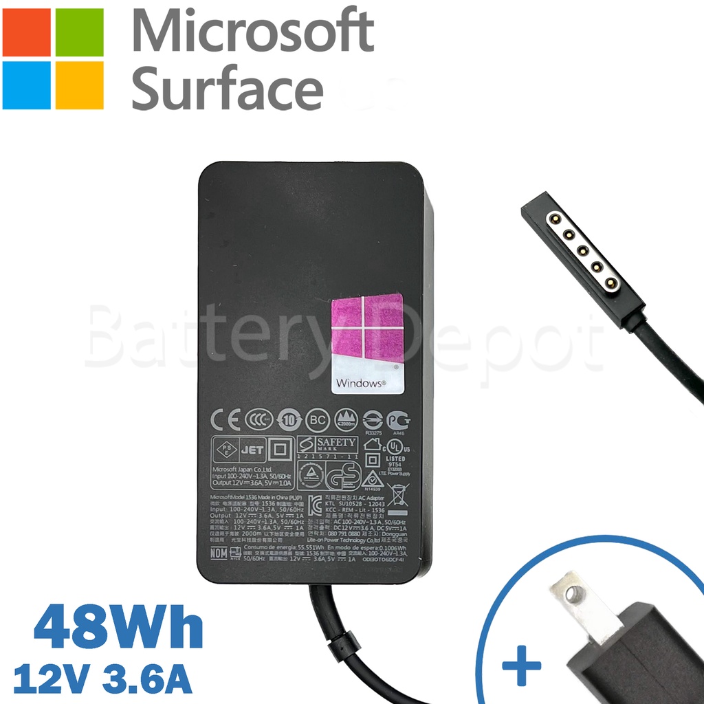Microsoft Surface Adapter ของแท้ Surface Pro & Pro 2 / Surface 1536 / Surface 1514 ค่าไฟ 48W 12V ...