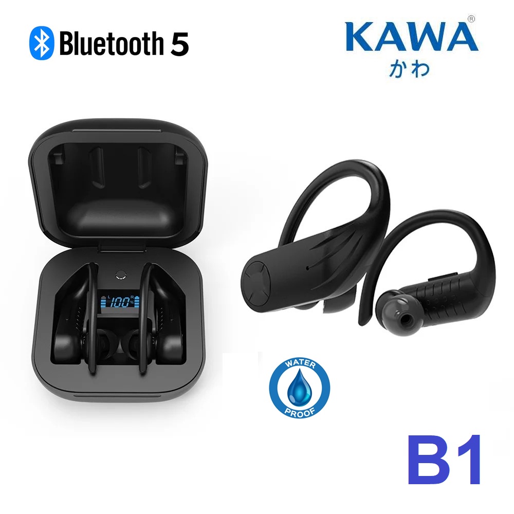 หูฟังบลูทูธ 5.0 Kawa B1 tws ฟังเพลงต่อเนื่อง 5 ชั่วโมง กันน้ำ IPX5 หูฟังไร้สาย | Shopee Thailand