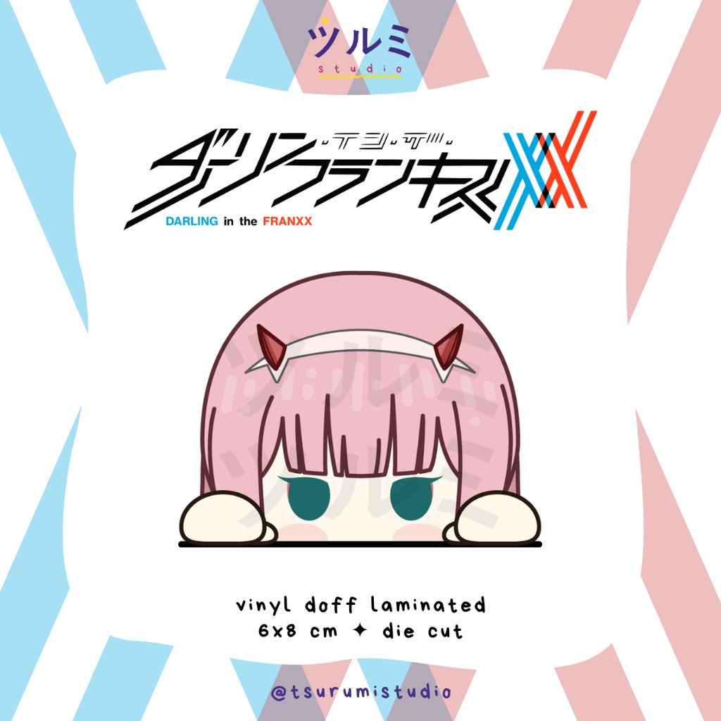 Darling in The Franxx: Zero Two Peeking Sticker / Peeker Sticker ...