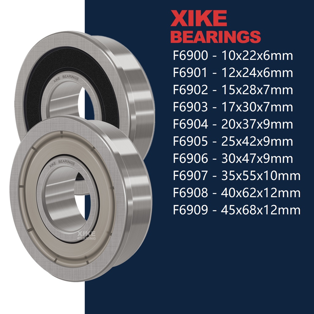 XiKe ตลับลูกปืนเม็ดกลมร่องลึก หน้าแปลนเปิด F6900 F6901 F6902 F6903 ...