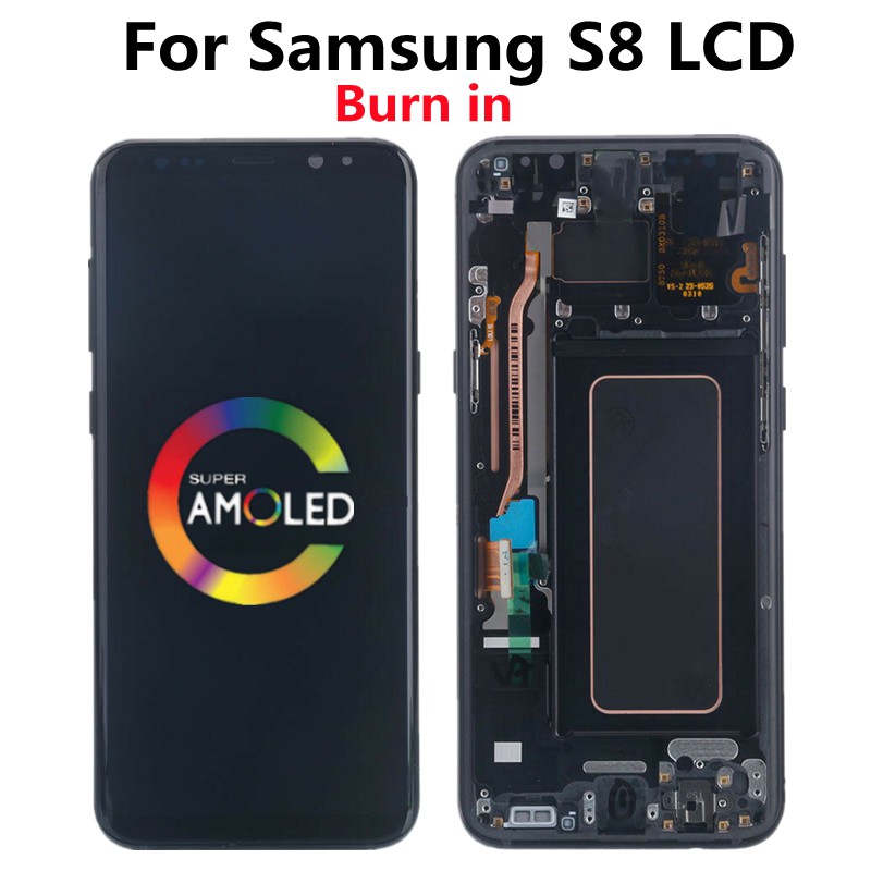 สําหรับ Samsung Galaxy S8 LCD พร้อมกรอบ Super Amoled S8 G950F G950U ชุด ...