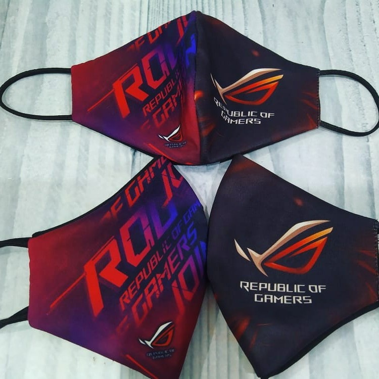 Asus ROG หน้ากากเล่นเกม สีแดง 2 ชั้น รุ่นใหม่ / หน้ากาก Surabaya พิมพ์ลาย แบบเต็ม สําหรับ ASUS ...