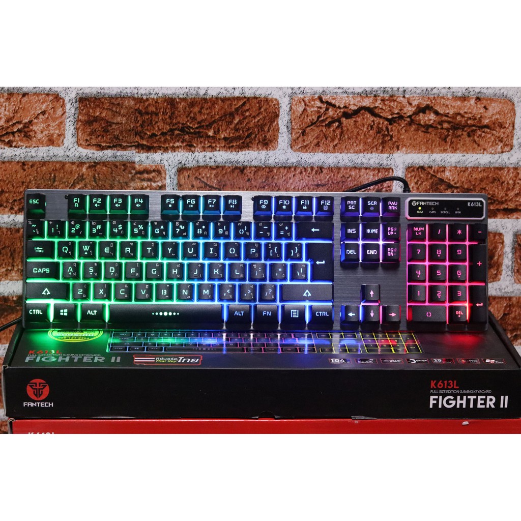 FANTECH K613L (Fighter II) Gaming Keyboard อลูมิเนียม คีย์บอร์ดเกมมิ่ง ...