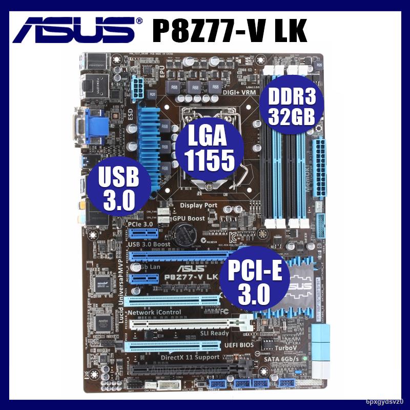 ♣ ☜Socket LGA 1155 ASUS P8Z77-V LK Motherboard DDR3 32GB PCI-E 3.0 USB3.0 SATA3.0 Intel Z77 Asus ...