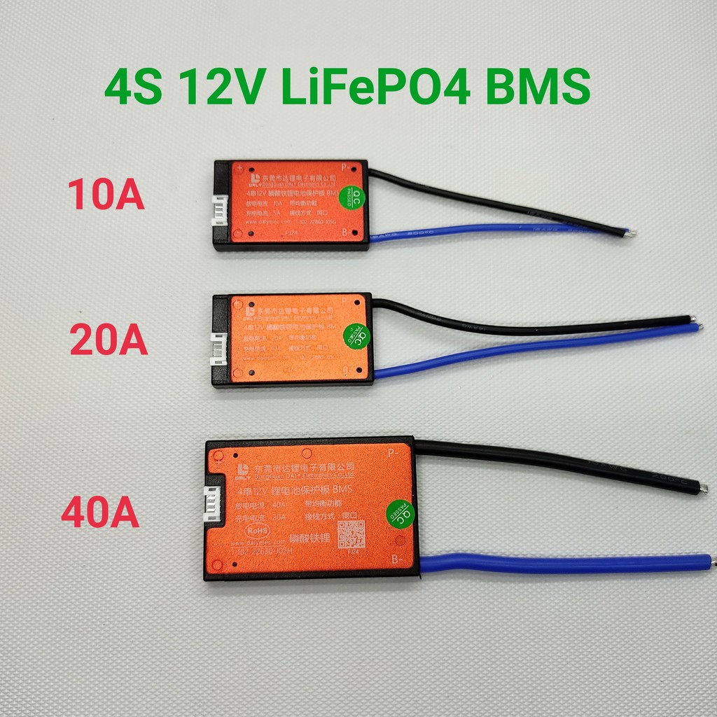 BMS 4S 12V 10A 20A 40A สำหรับแบตเตอรี่ลิเธียมฟอสเฟต Lithium Phosphate LiFePO4 3.2 V Battery ...