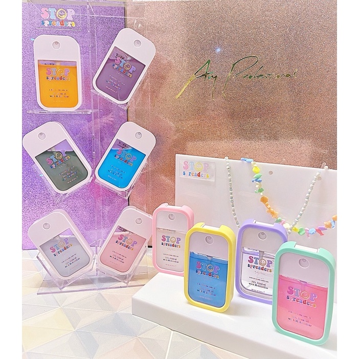 สเปรย์แอลกอฮอล์ 75% พกพา มีกลิ่นน้ำหอม กลิตเตอร์ แบรนด์ Stop Spreaders ...