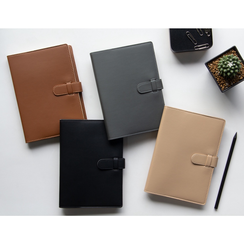 สมุด A5 PU02 ปกหนังเทียมมีสายคาด | Shopee Thailand