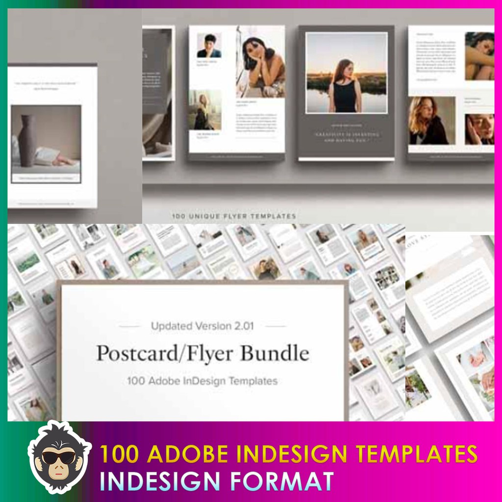 เทมเพลต Adobe Indesign 100 ชิ้นสําหรับโปสการ์ดและ Flyer | Shopee Thailand