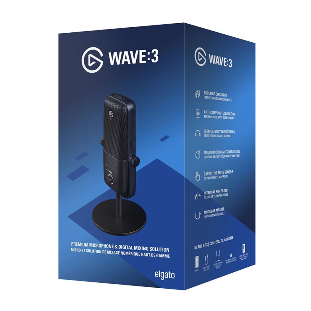 Elgato WAVE:3 Premium USB-C Microphone and Digital Mixing Solution, 10MAB9901 | Shopee Thailand