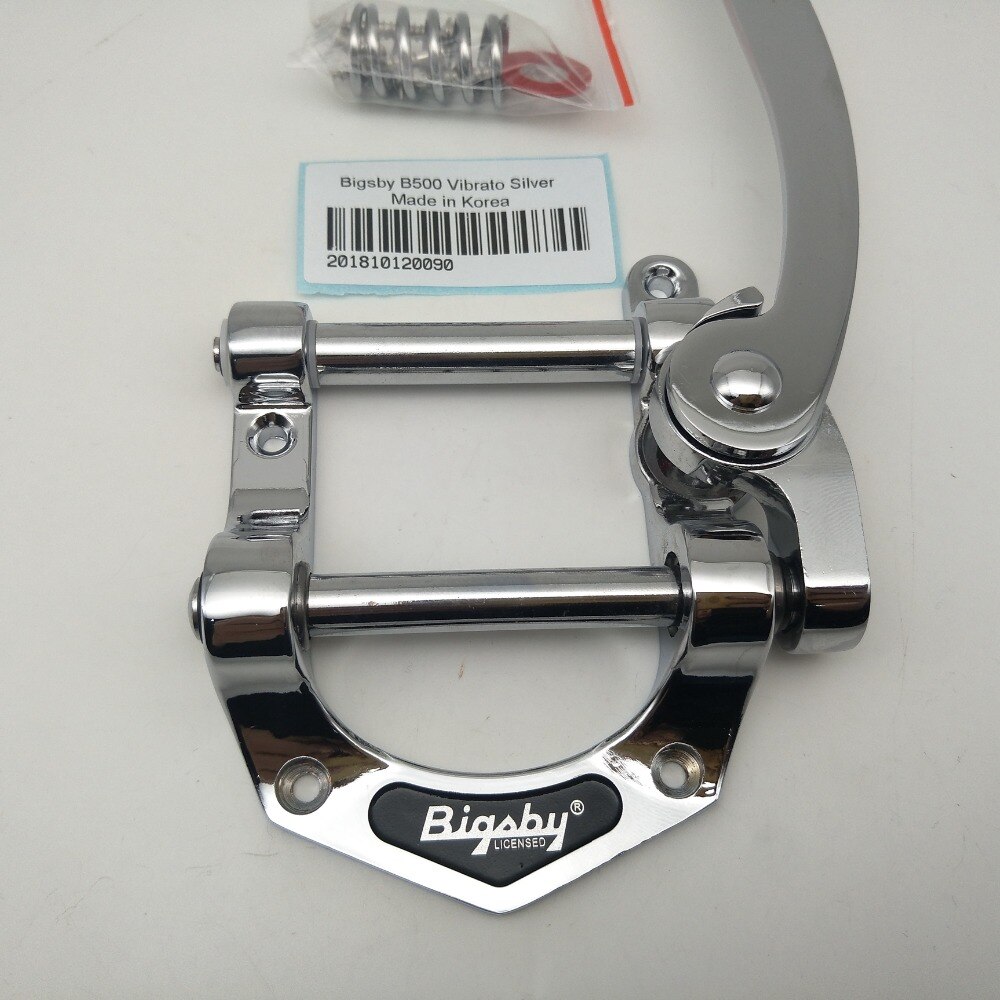 Bigsby B500 Vibrato สะพานสายกีตาร์ไฟฟ้า สีเงิน เทรโมโล่ สะพานสายกีตาร์ไฟฟ้า หางปลา ผลิตในเกาหลี ...