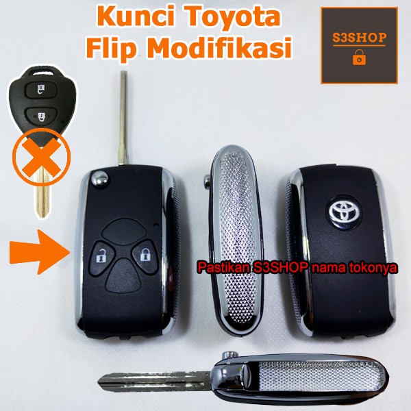 Tombol Toyota Innova Yaris Vios HIGH QUA 2 ปุ่ม Flip Key Folding Key ...