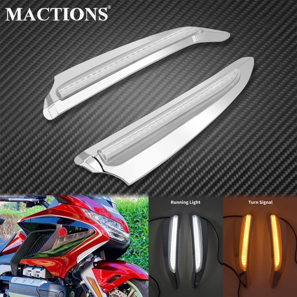 Motorcycle Front Lighted Vent Trim LED Turn Signal Running Light Kit ...