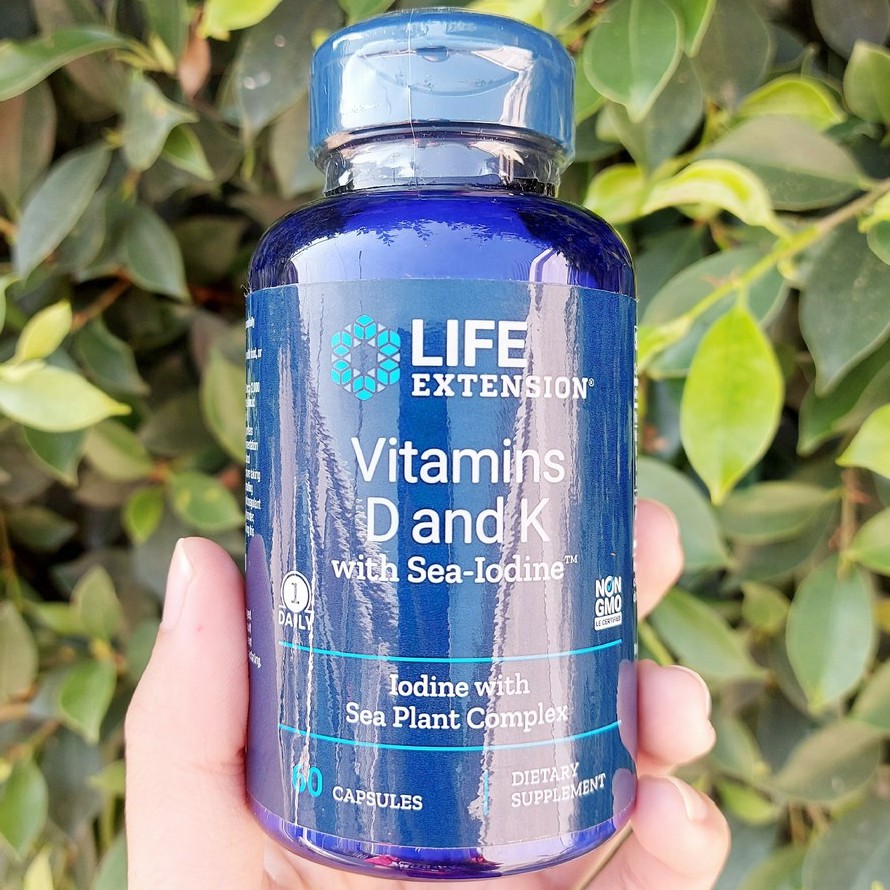 (Life Extension®) Vitamins D and K with Sea-Iodine 60 Capsules วิตามิน ...
