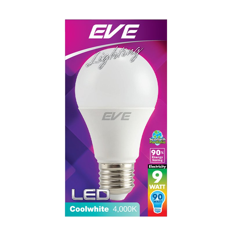 Therichbuyer หลอดไฟ LED 9 วัตต์ Cool White EVE LIGHTING รุ่น A60 E27 | Shopee Thailand