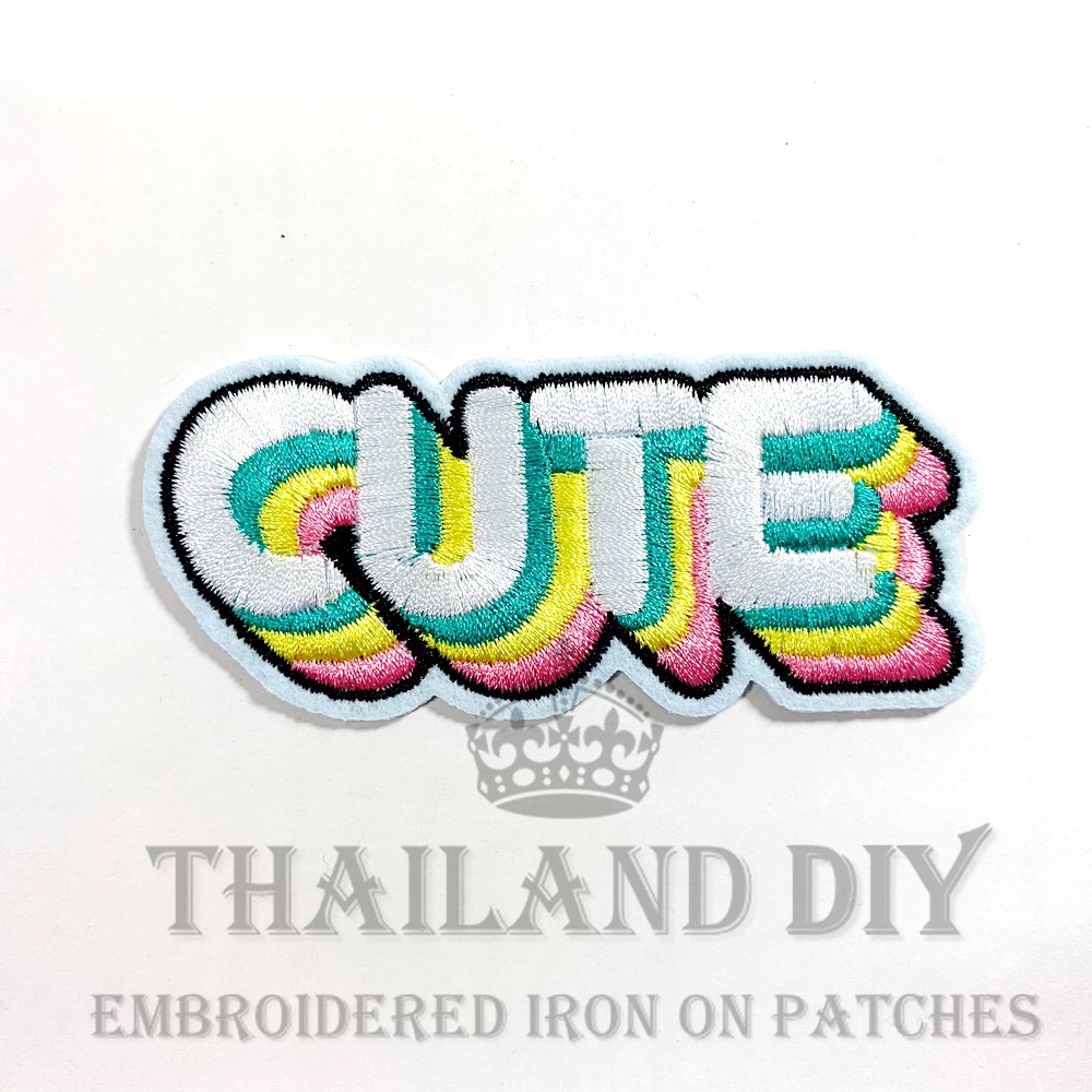 ตัวรีดติดเสื้อ ตัวรีดการ์ตูน สัญลักษณ์ คำพูด แนวๆ น่ารัก CUTE Cartoon Comic Patch wop งานปัก DIY ...