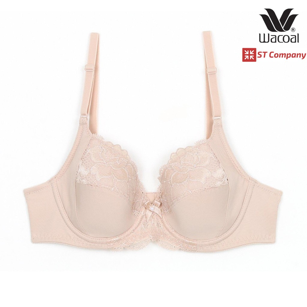 ชุดชั้นใน Wacoal Basic Bra สีเบจ (BE) รุ่น WB9893 รูปแบบ 4/5 Cup ลายลูกไม้ มีโครง โอบกระชับเต้า ...