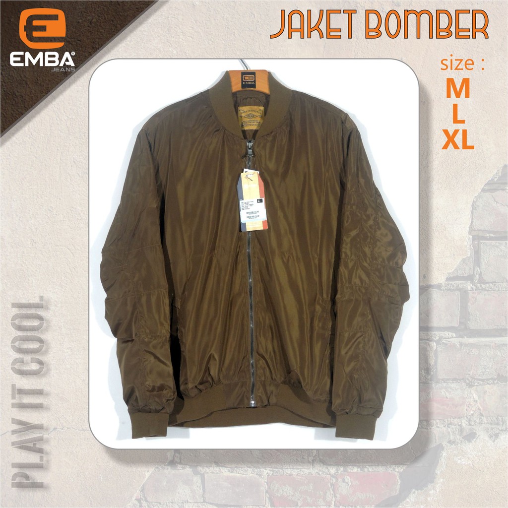 เสื้อแจ็กเก็ตบอมเบอร์ Emba CLASSIC สีทอง สีน้ําตาล | Shopee Thailand