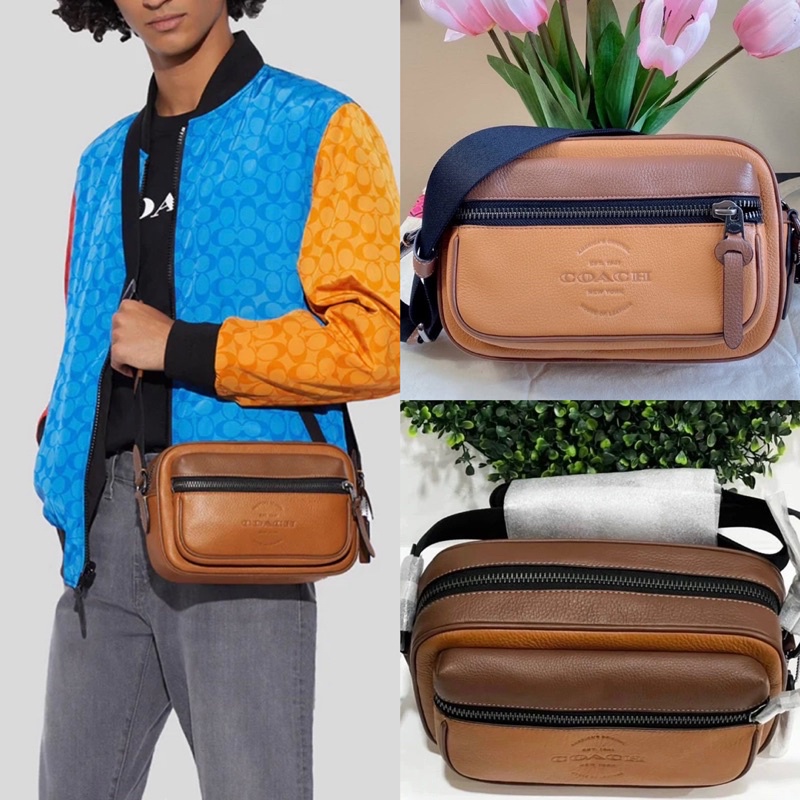 🎀 (สด-ผ่อน) กระเป๋าสะพาย สีน้ำตาล 10 นิ้ว COACH C6584 THOMPSON SMALL ...