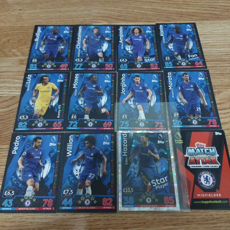 CARD FOOTBALL CHELSEA Premier League 2018/2019(11ใบ | Shopee Thailand