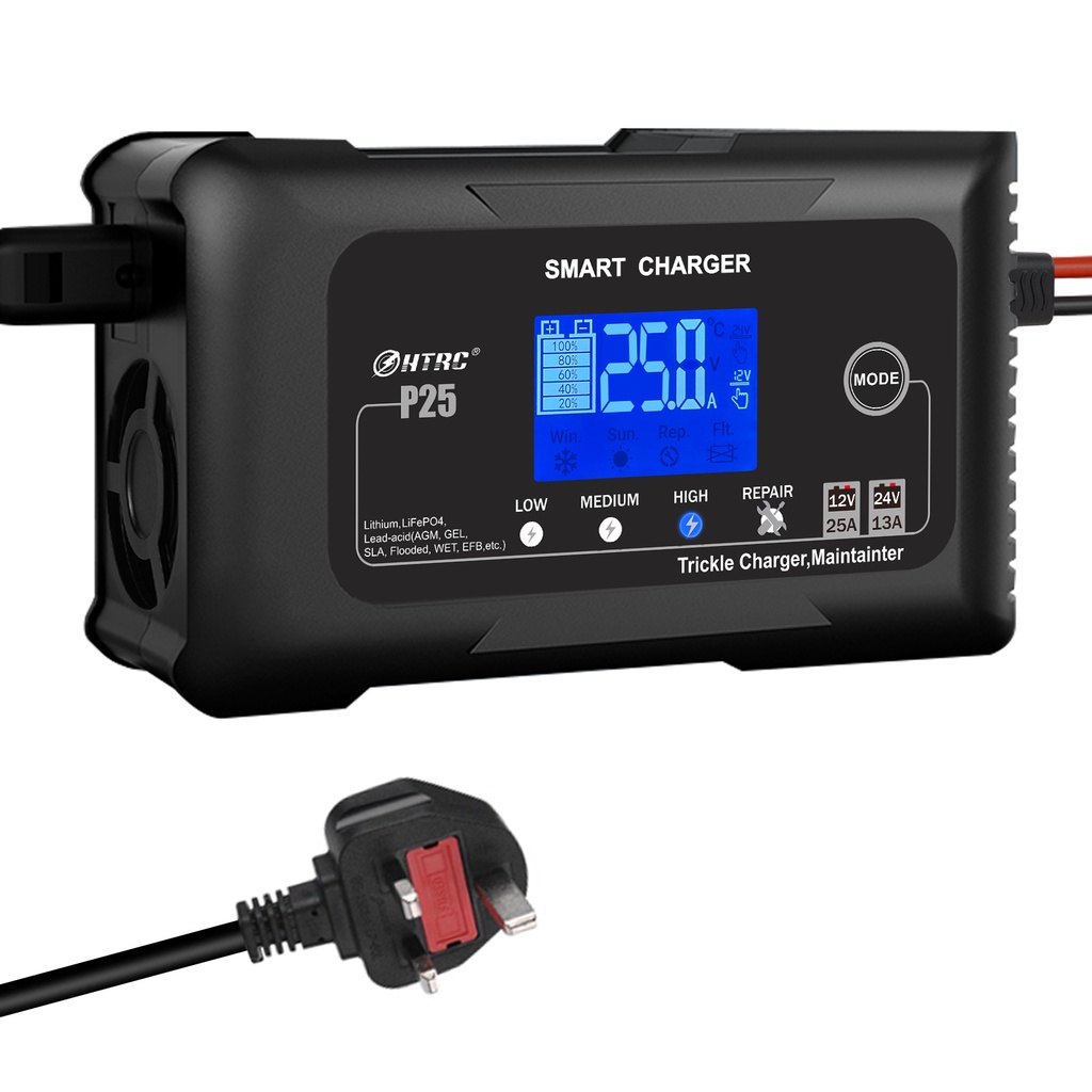 HTRC 25A Car Battery Charger High Power Smart Charger for Lithium ...