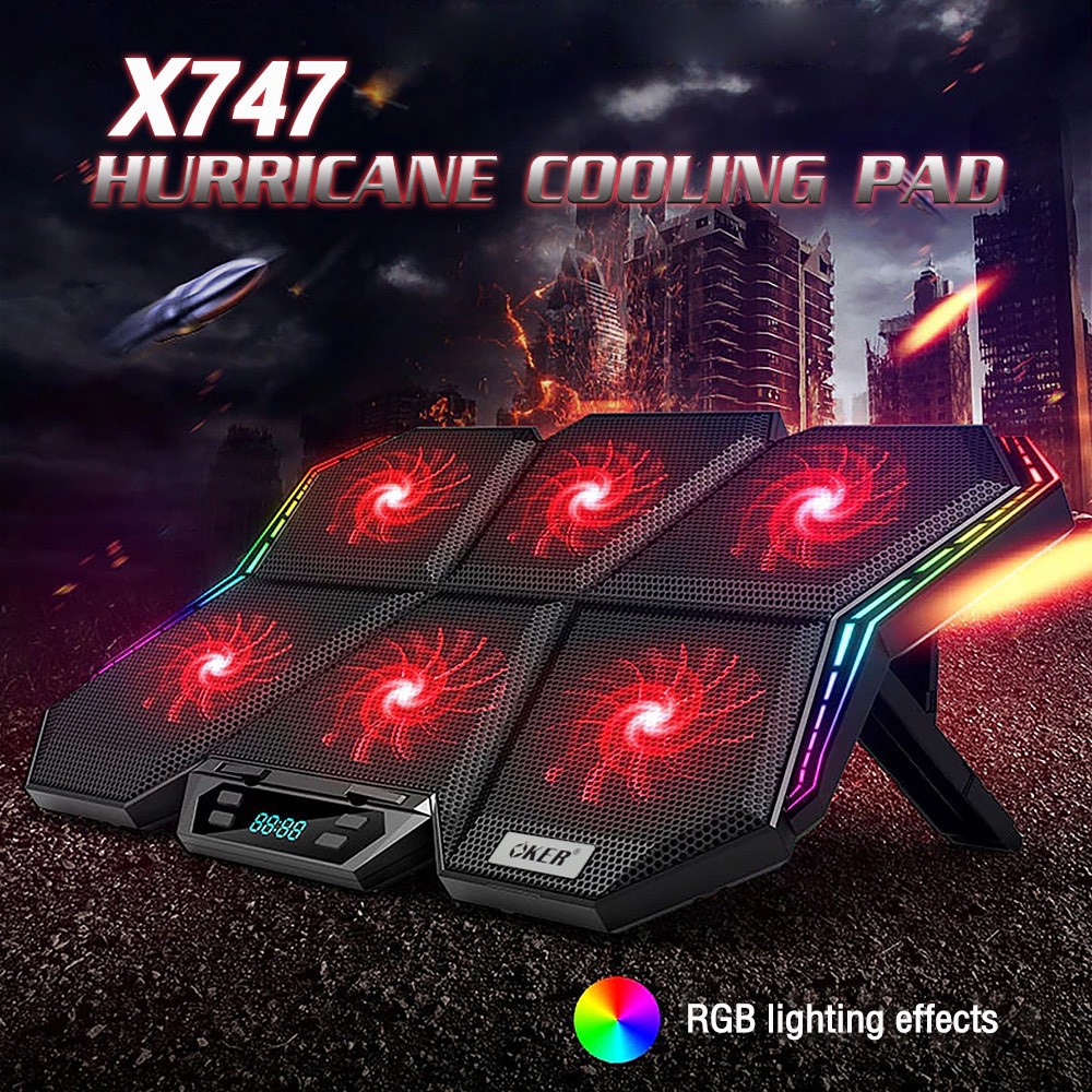 Oker พัดลมระบายความร้อน รุ่น XHURRICANE COOLING PAD X747 ตัวช่วยระบายความร้อนได้อย่างเต็ม ...