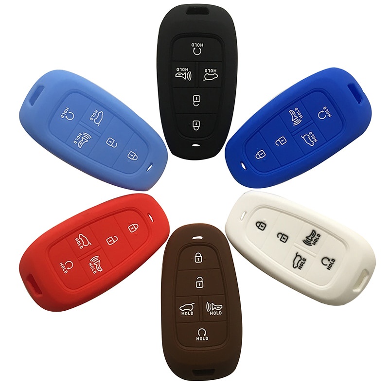 บุคลิกภาพใหม่ 5 ปุ่มผิว Key ผู้ถือชุดซิลิโคนกรณีกุญแจรถสําหรับ Hyundai Sonata 2019 DN8 รีโมท ...