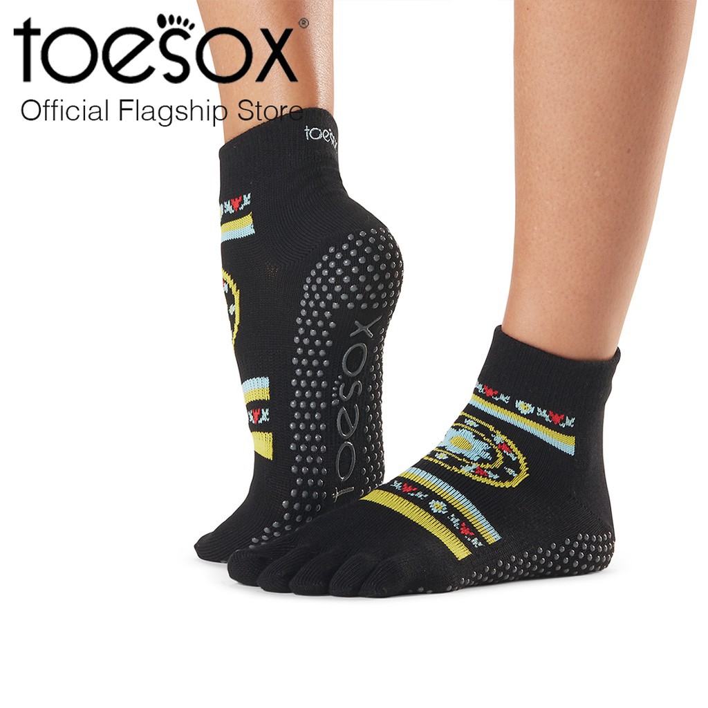 ToeSox โทซอคส์ ถุงเท้ากันลื่นแยกนิ้วแองเคิล รุ่น Ankle ปิดนิ้วเท้า ...