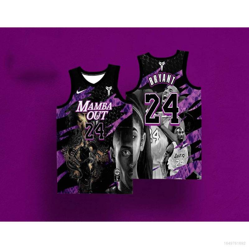 เสื้อกีฬาบาสเก็ตบอล NBA Jersey MAMBA OUT VIOLET HG Bryant Jersey ทรง ...