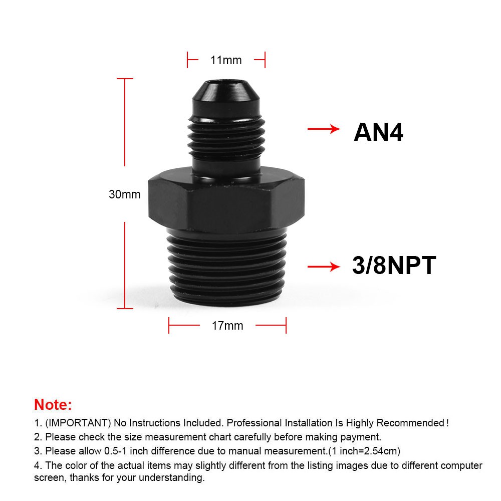 An3 An4 An6 An8 An10 An12 Male To 1/4Npt 3/8Npt 1/2 Npt 3/4 Npt อะแดปเตอร์ติดตั้งน้ํามัน ...