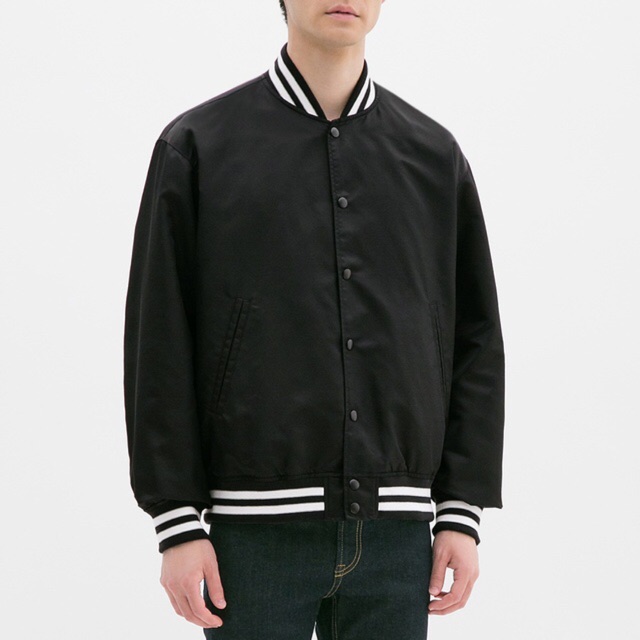 (New) GU Black Baseball Jacket | Shopee Thailand