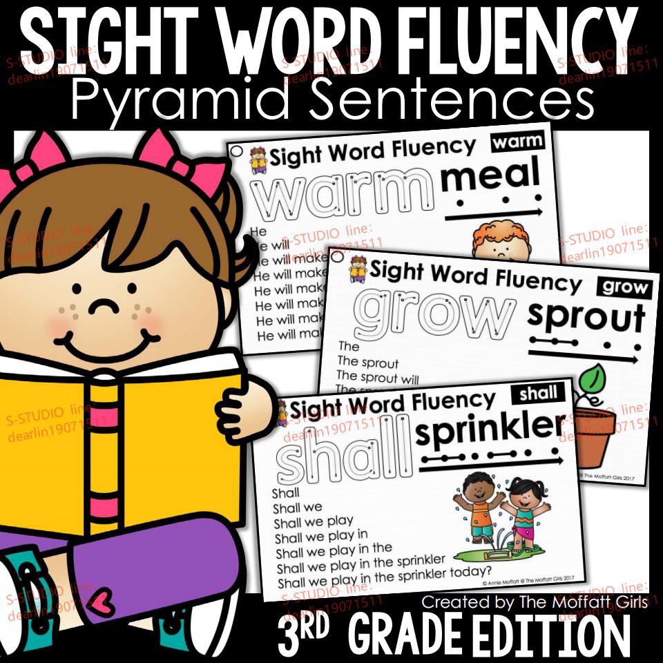 Sight Word Fluency (Pyramid Sentences) Third Grade Editionการเรียนคำ ...