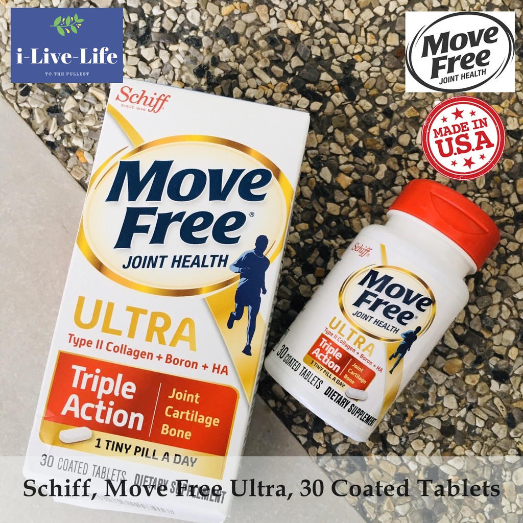 อาหารเสริมกระดูก Move Free Ultra, 30 Coated Tablets - Schiff Type II ...