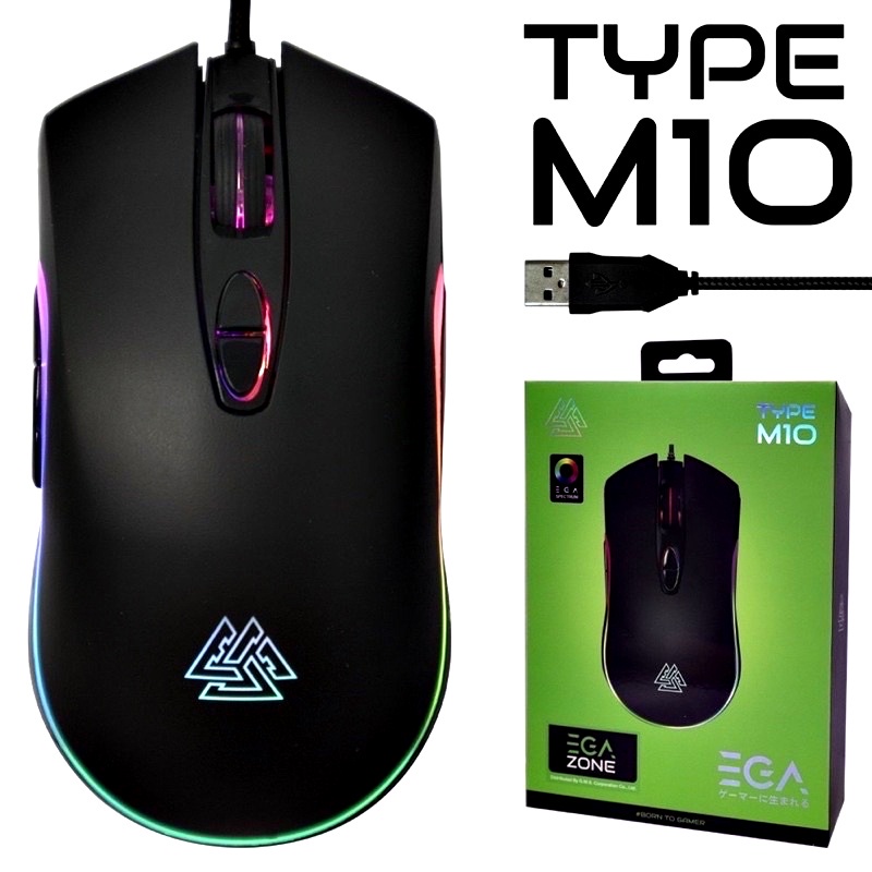 เมาส์เกมมิ่ง EGA Type M10 RGB Spectrum Lightning Gaming Mouse ปรับ DPI ...