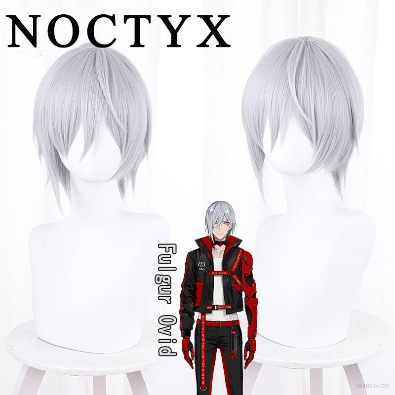 Sam NIJISANJI Vtuber Fulgur Ovid วิกผมสั้น สีเงิน สําหรับแต่งคอสเพลย์ ...