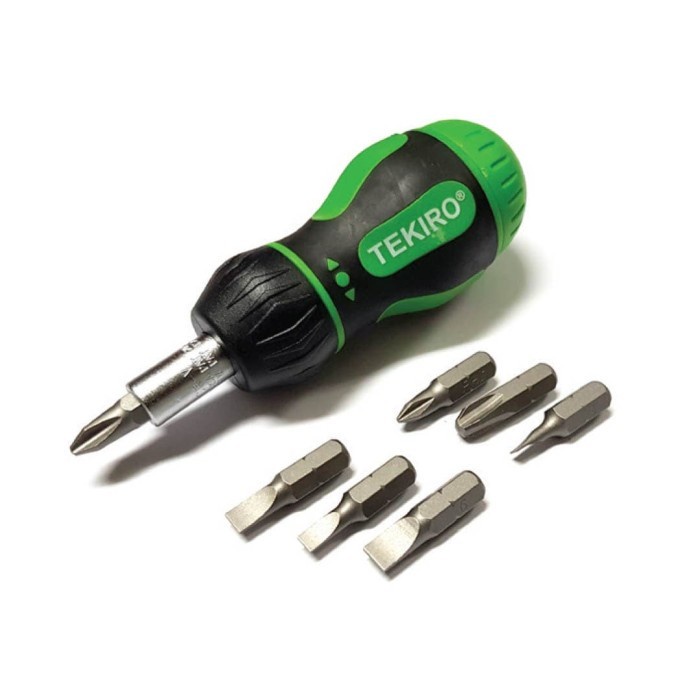 TEKIRO RATCHET SCREWDRIVER SET 7 IN 1 STUBBY / RATCHET SCREWDRIVER SET ...