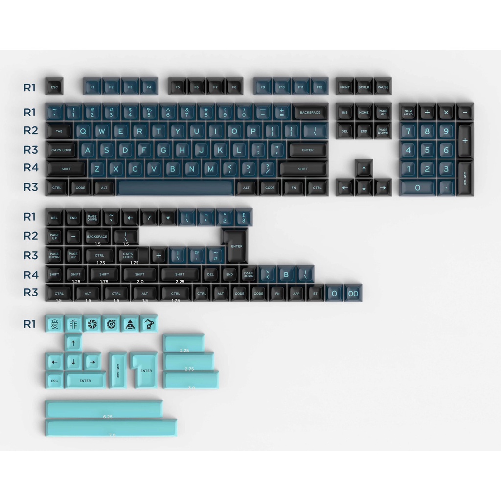 [โค้ดคุ้มลด 20%] Keycap SA Profile 170 Key Double shot ใส่ได้เกือบทุก ...